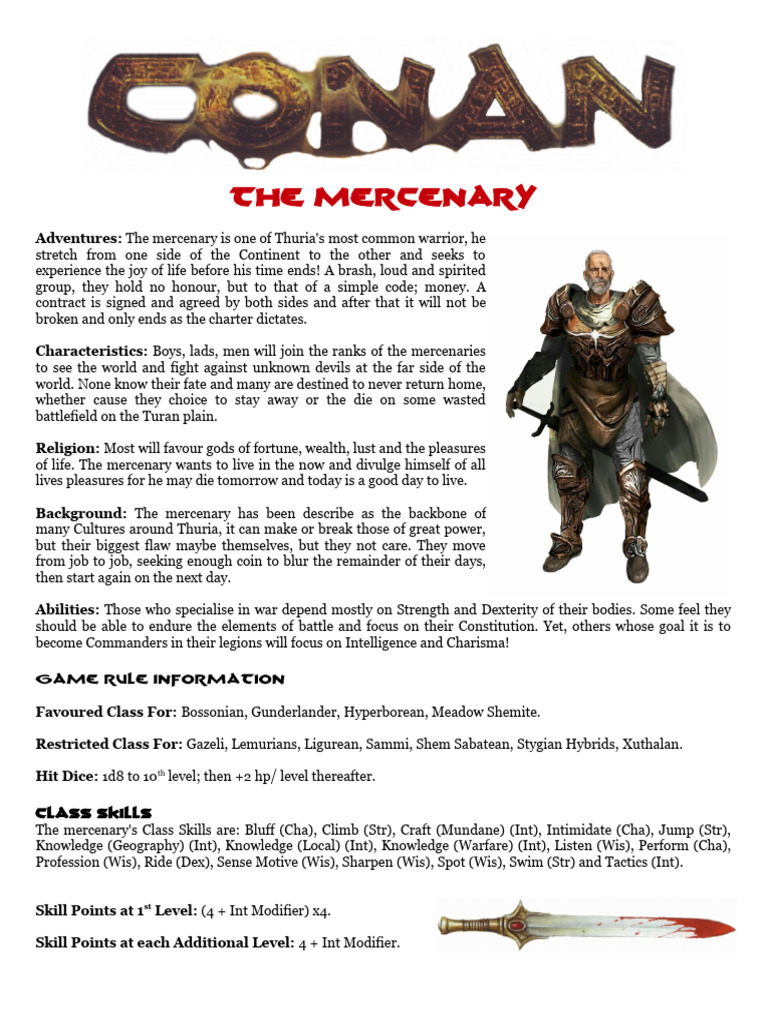 Mercenary Character Class | PDF