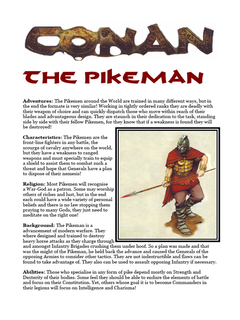 Pikeman Character Class | PDF