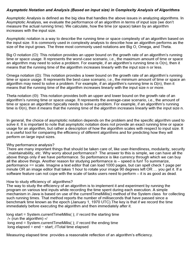 Complexity Analysis of Algorithms (Greek For Greek) | PDF | Time ...
