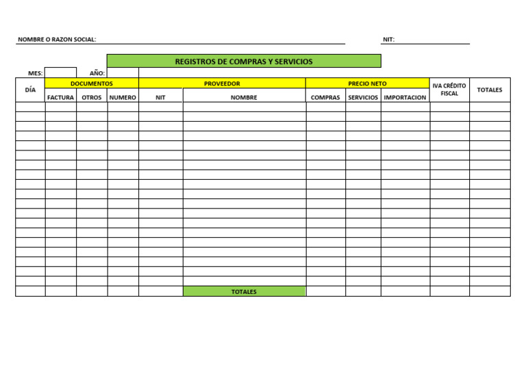 Libro de Compras y Servicios | PDF