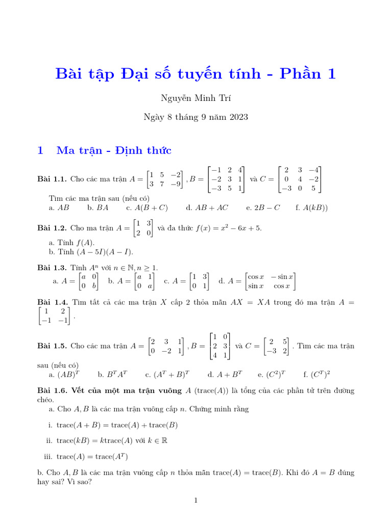 BaiTap DSTT Phan1 | PDF