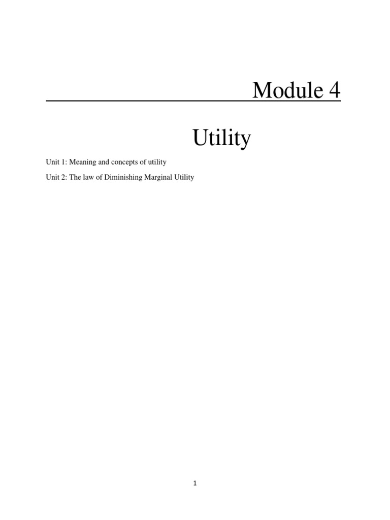 Module 4 GST 104 | PDF | Utility | Marginal Utility