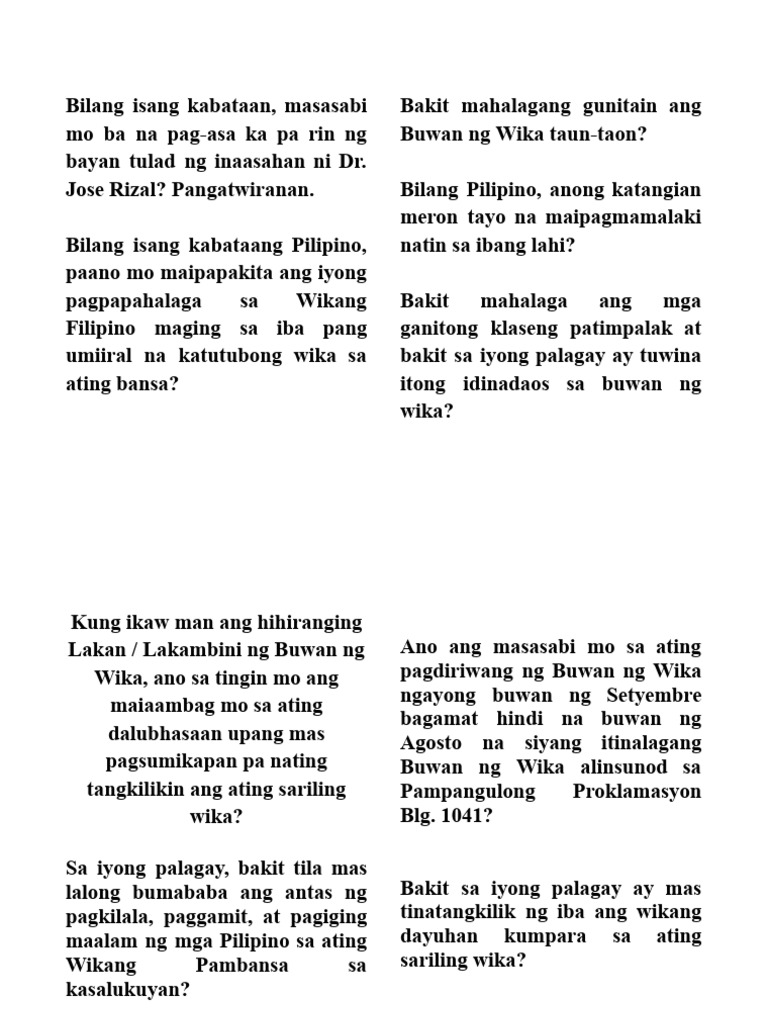 Mga Katanungan | PDF