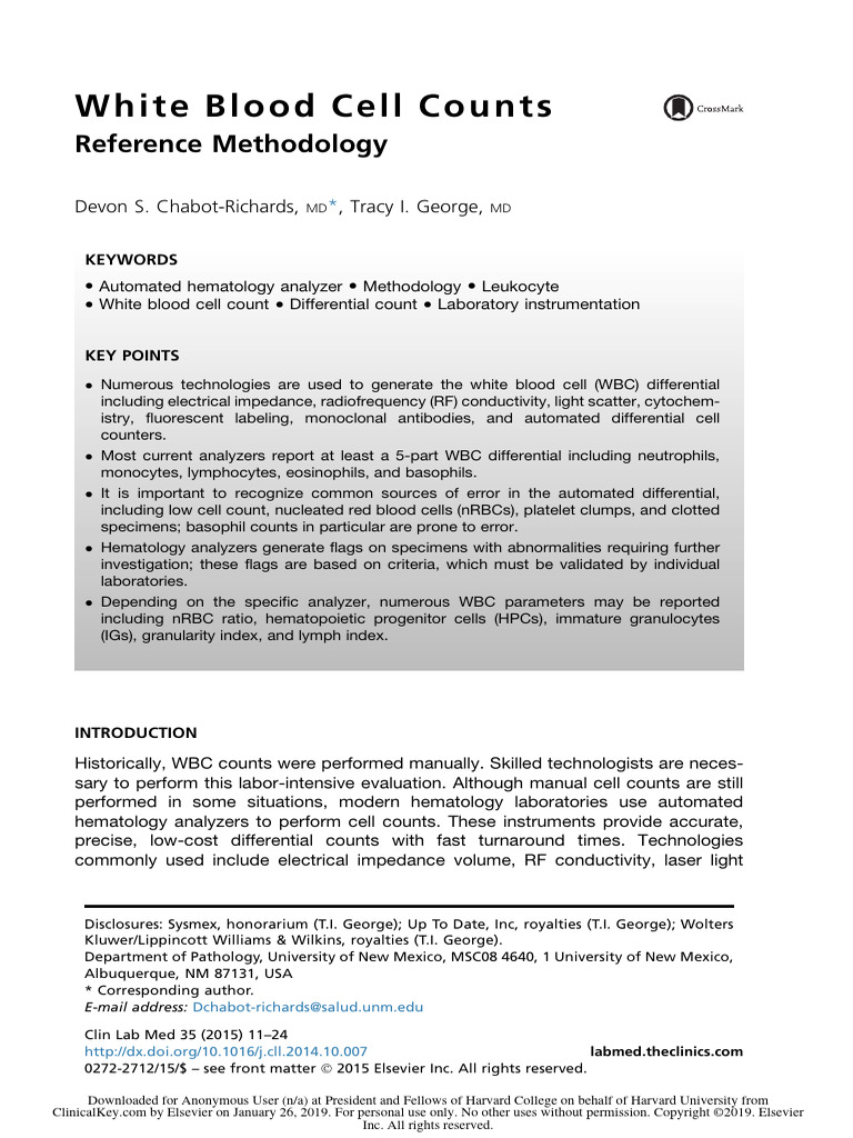 Automated Counters3 | PDF | White Blood Cell | Blood