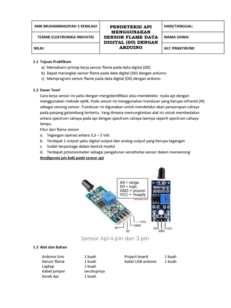 Jobsheet Sensor API | PDF