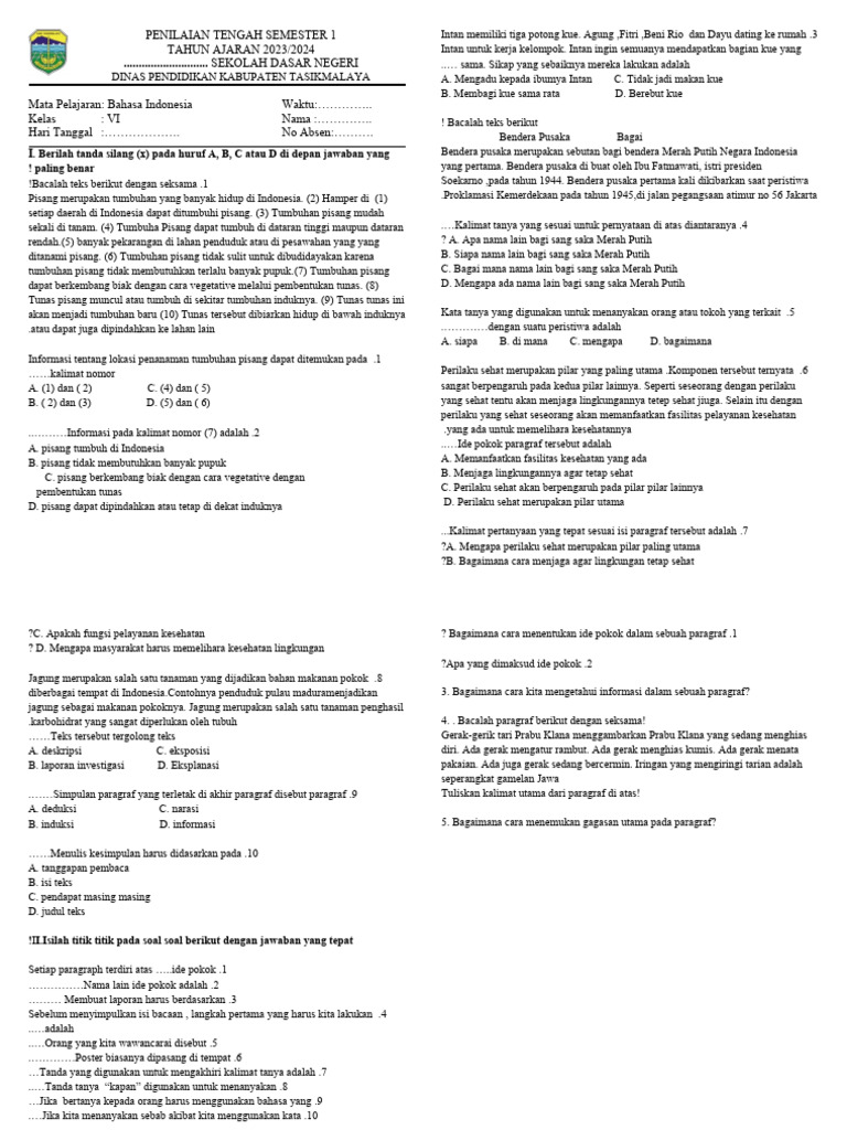PTS B.Indonesia KLS 6 | PDF