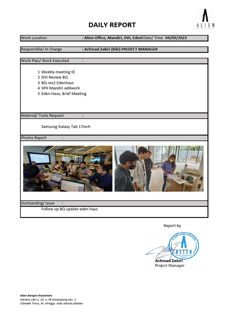 Daily Report | PDF