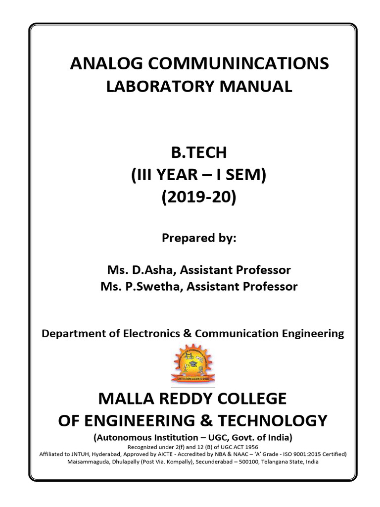 Analog Communications Lab | PDF