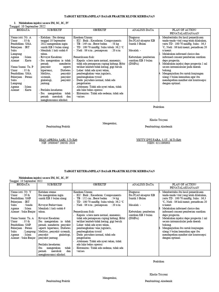 Soap Target Stase KDPK | PDF | Kesehatan Holistik