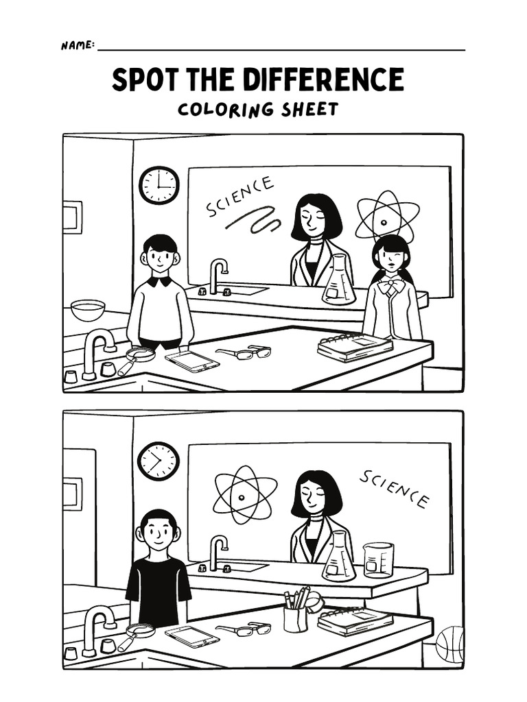 Free PDF Spot the Difference Coloring Printable | PDF