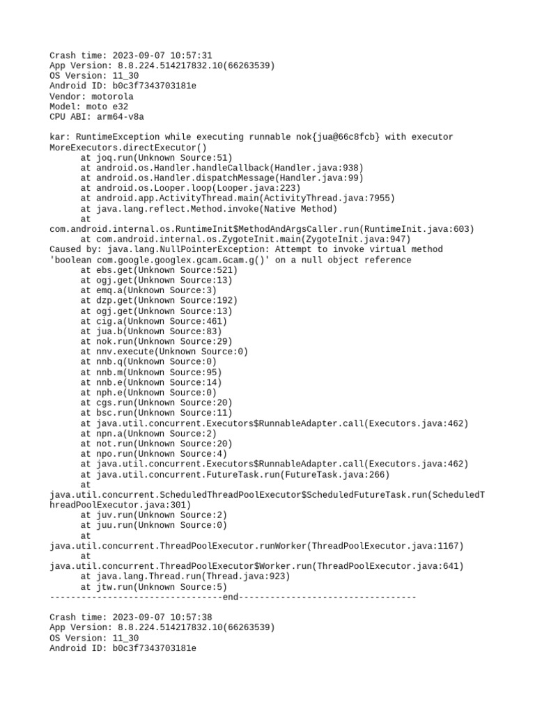 Crash 20230907 Pdf Java Programming Language Android Operating 9975