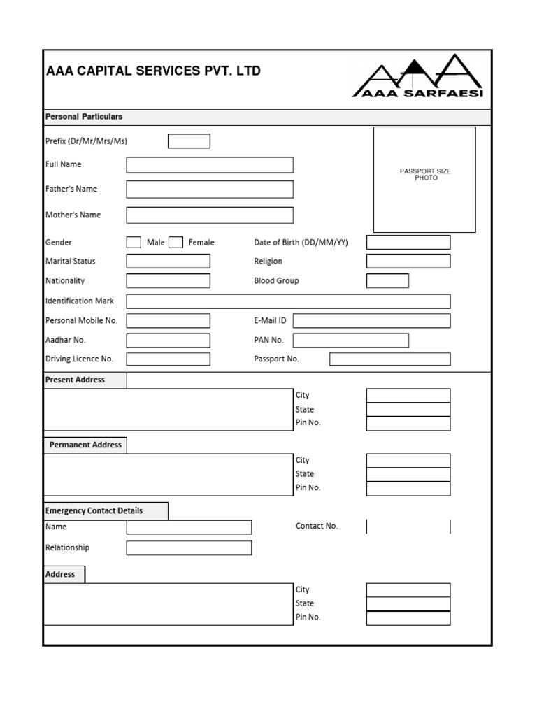 Joining Form_AAA Capital | PDF