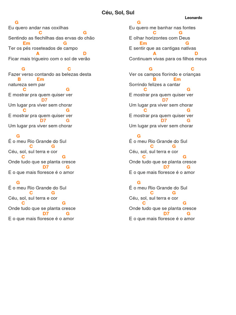 Céu, Sol, Sul | PDF