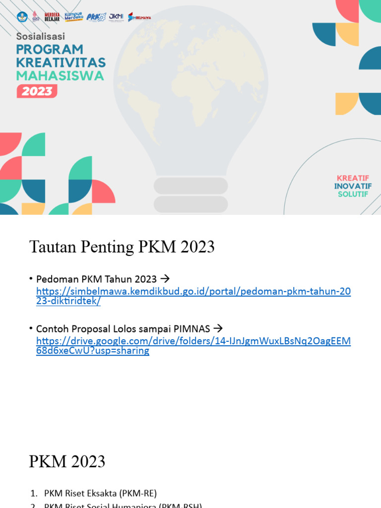 Sosialisasi PKM 2023 | PDF