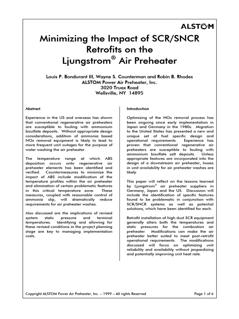 SCR APH Impact Alstom | PDF