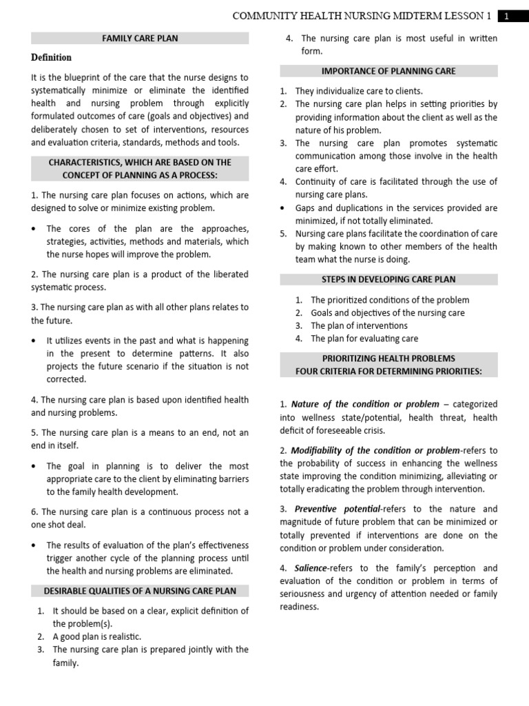 Family Care Plan | PDF | Nursing | Expert