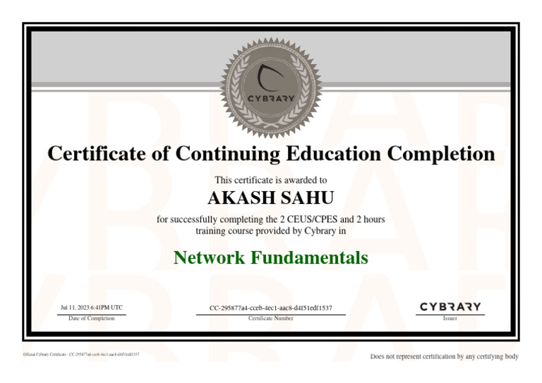 cybrary-cert-network-fundamentals | PDF