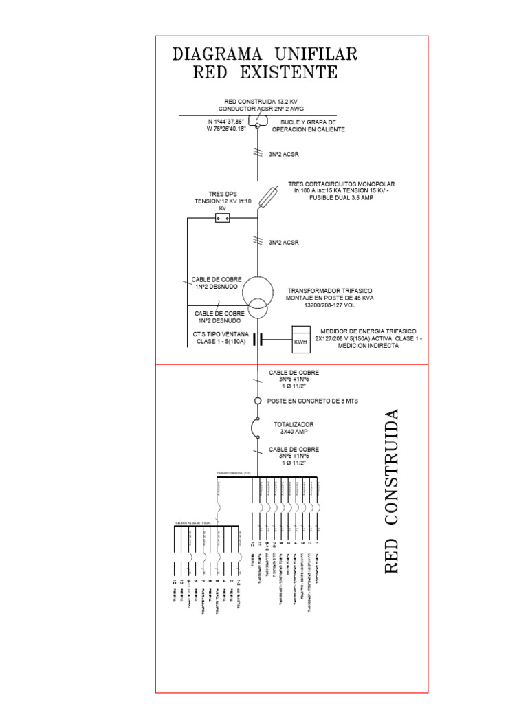 Diagrama Unifilar Trifásico 13.2 kV | PDF | Ingenieria Eléctrica ...