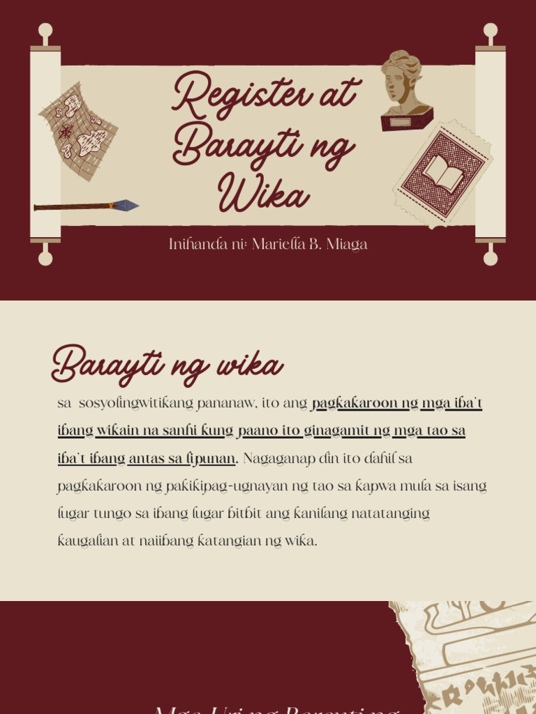 Register at Barayti NG Wika | PDF