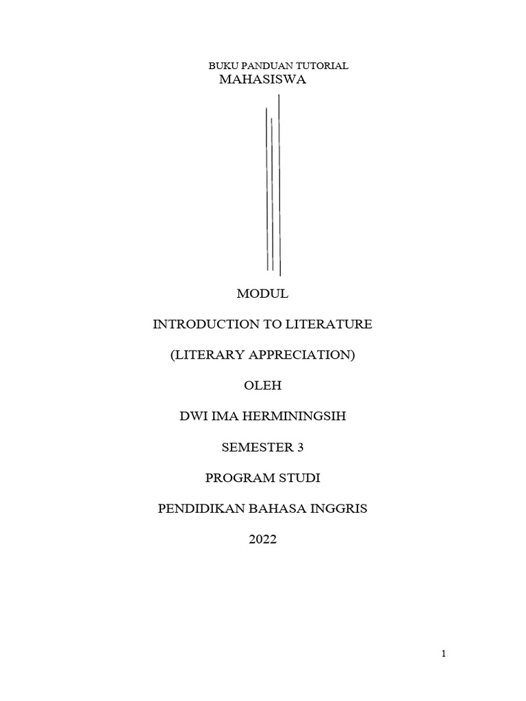 Modul Introduction Literary Appreciation | PDF