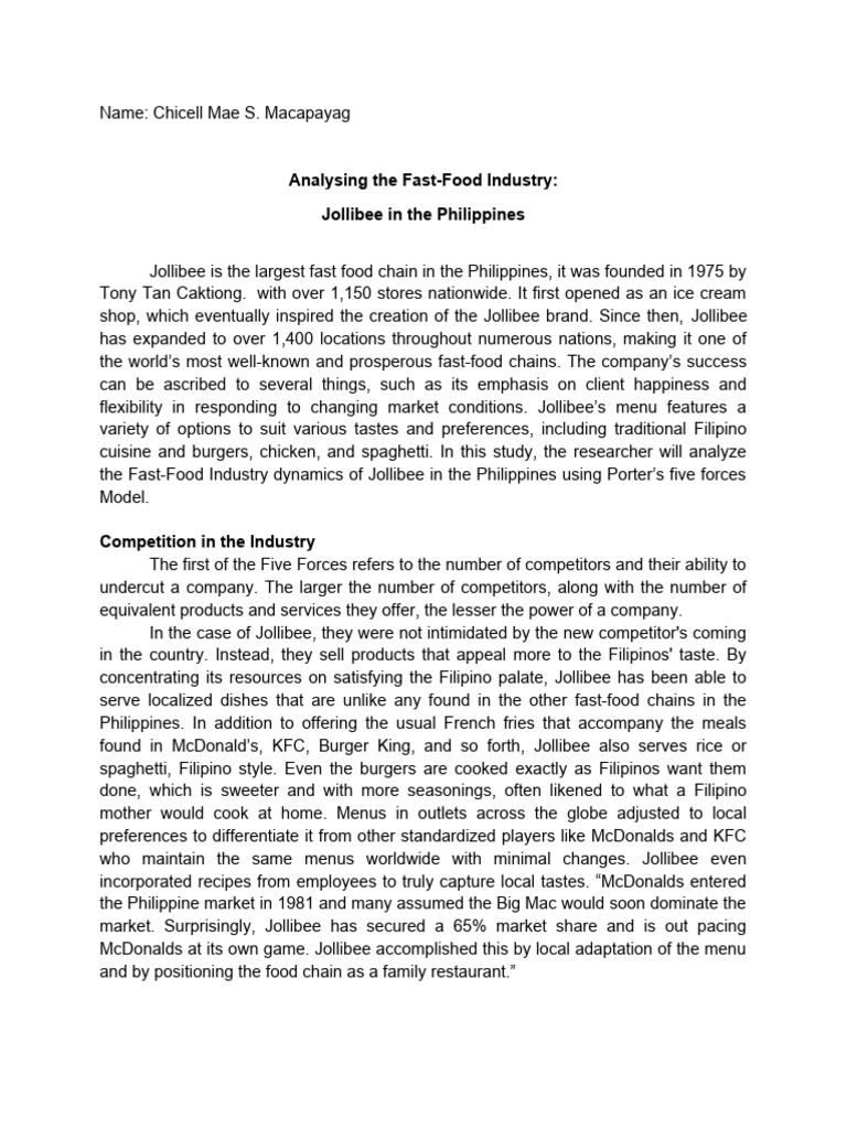 Jollibee's Market Strategy Analysis | PDF | Social Science
