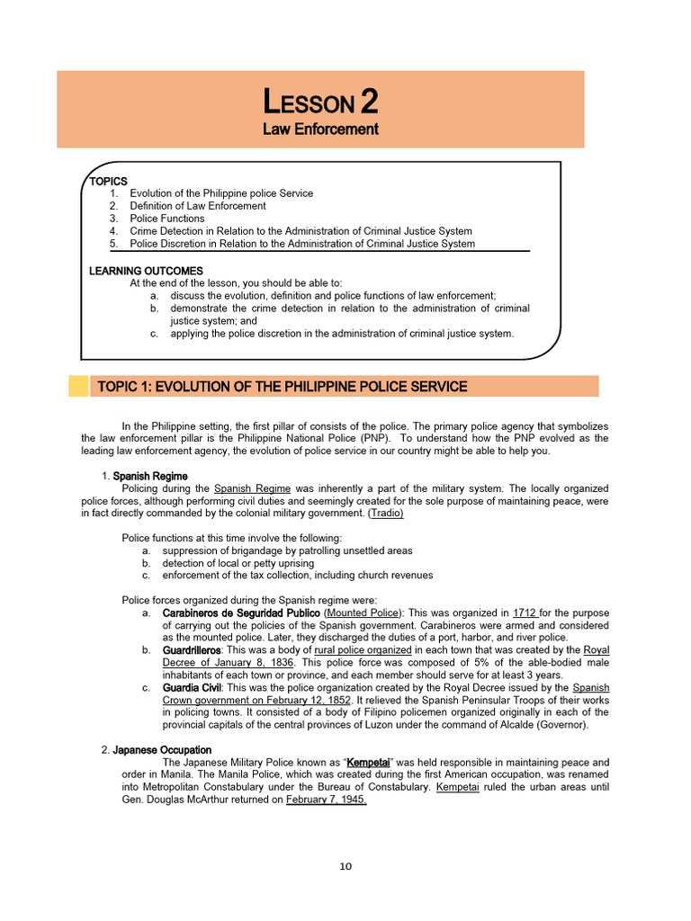 8 Lesson 2 Law Enforcement | PDF