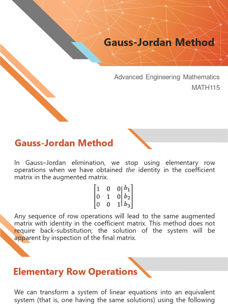 Gauss Jordan | PDF | System Of Linear Equations | Matrix (Mathematics)