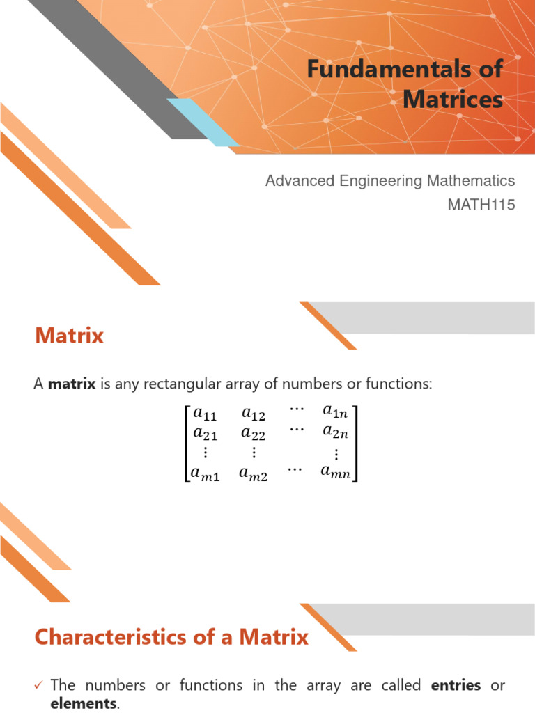 Fundamentals of Matrices in Engineering | PDF