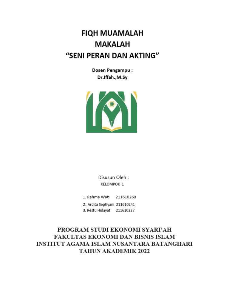 Makalah Seni Peran Dan Akting | PDF