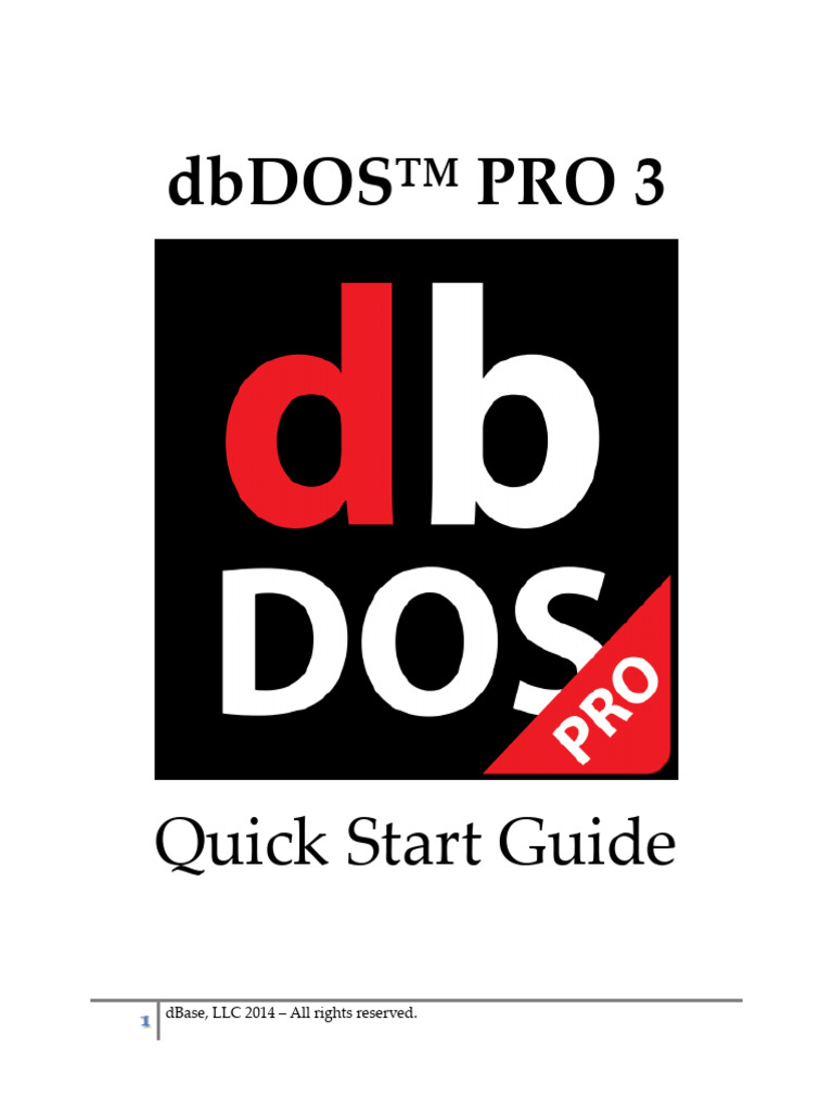 DbDOS Pro 3 QuickStartGuide | PDF | Command Line Interface | Microsoft Windows