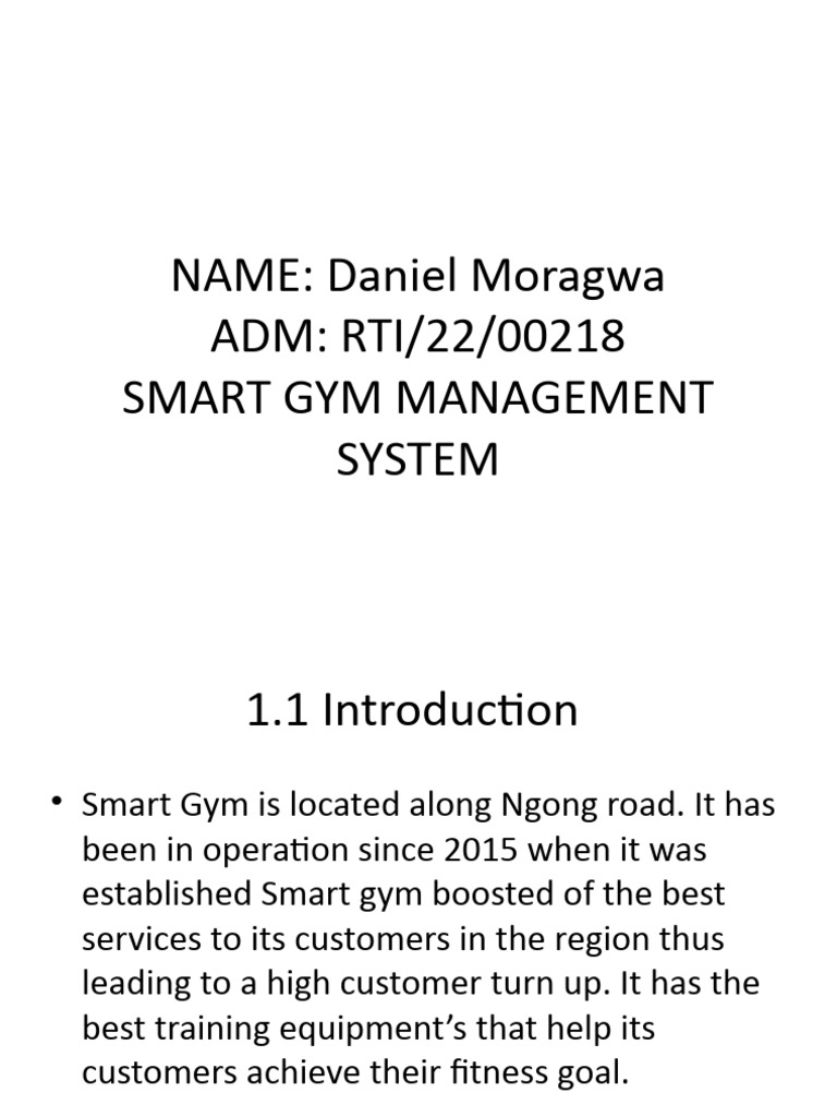 Smart Gym Managment System | PDF