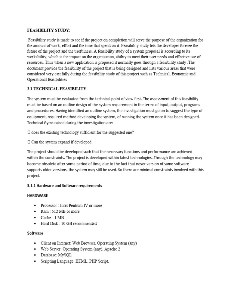 Feasibility Study | PDF