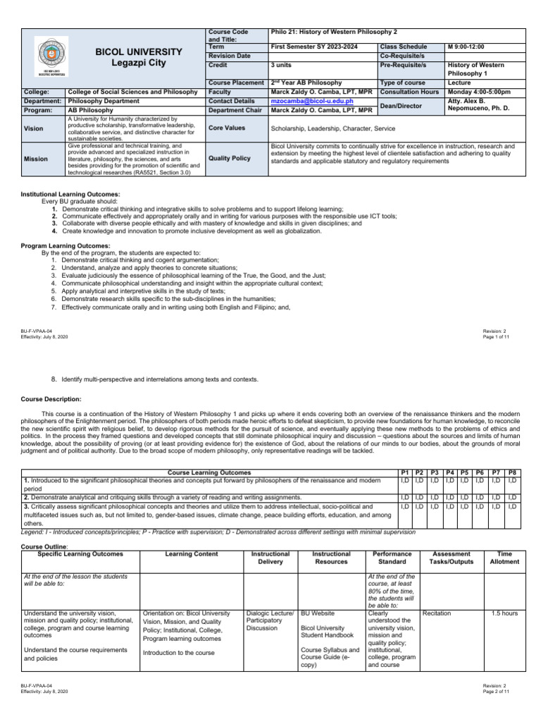 HWP Syllabus 2023 2024 | PDF