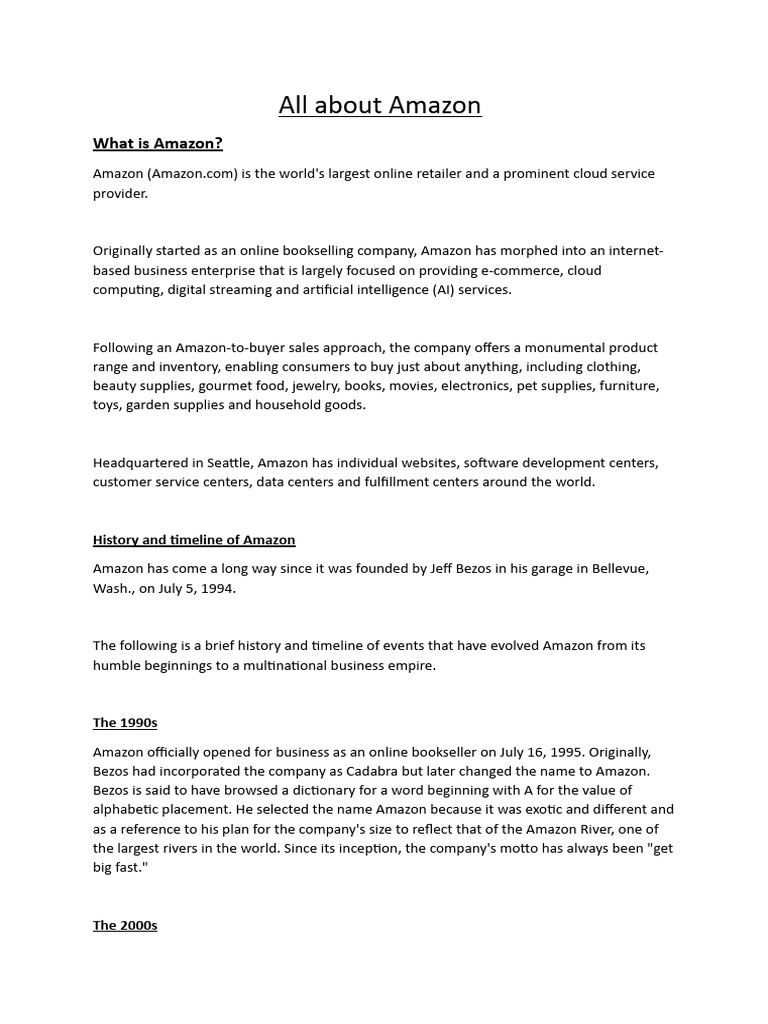All About Amazon | PDF