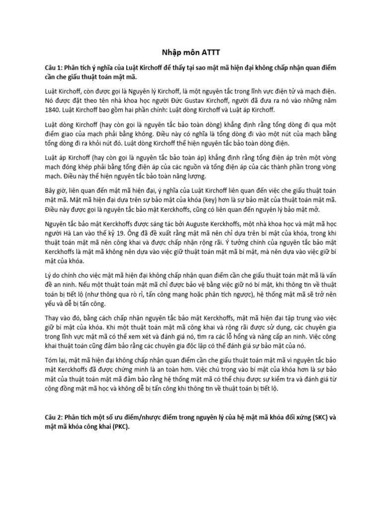 IT4015 NhapMonATTT OnTap | PDF