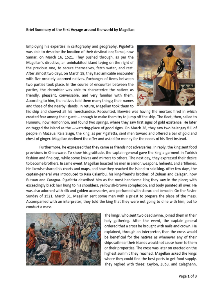 Magellan's First Voyage Summary | PDF