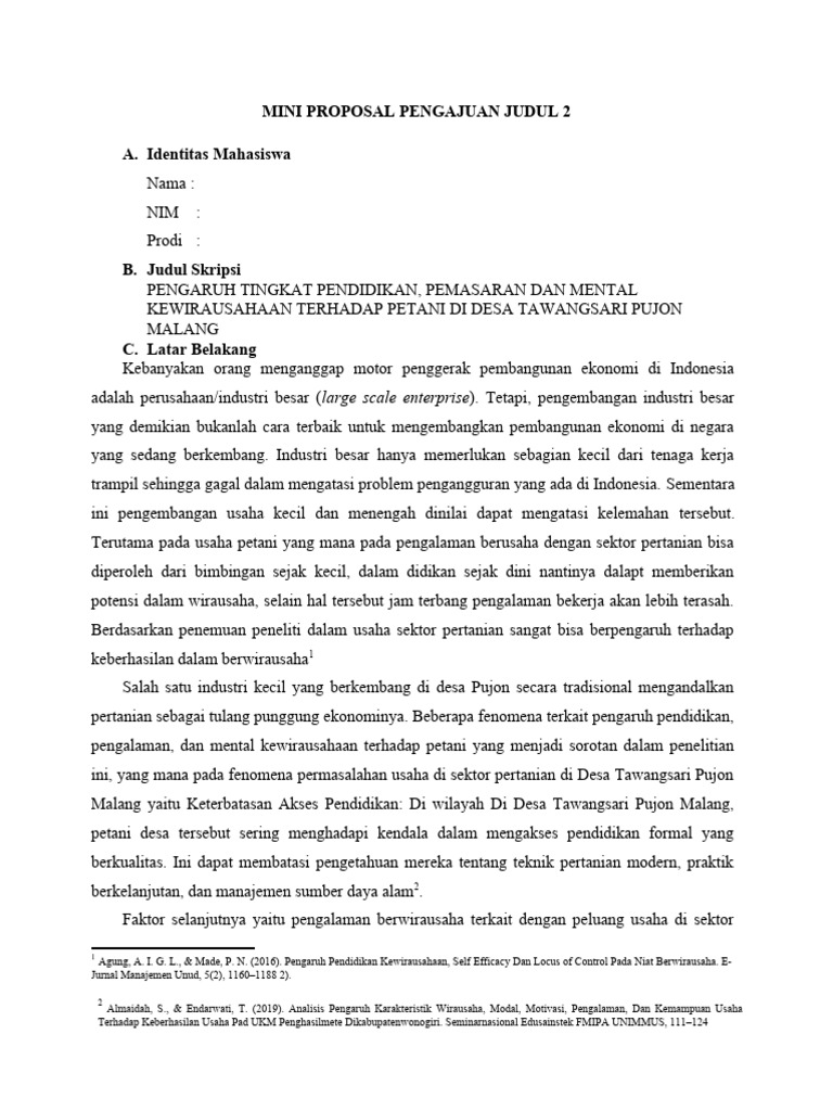 MINI PROPOSAL PENGAJUAN JUDUL (2) (1) (1) (1) (1) | PDF