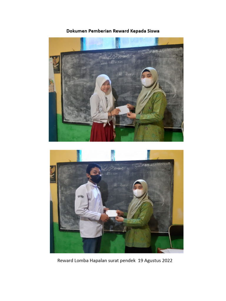 Dokumen Pemberian Reward Kepada Siswa | PDF