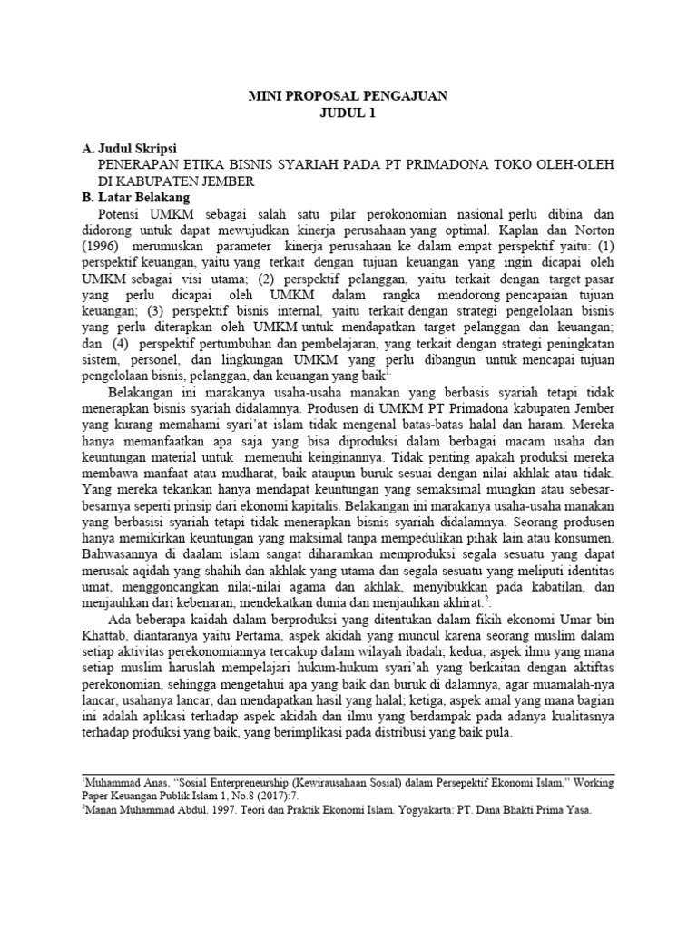 Mini Proposal Pengajuan Judul 1 | PDF | Karier & Perkembangan | Pengelolaan Keuangan & Uang