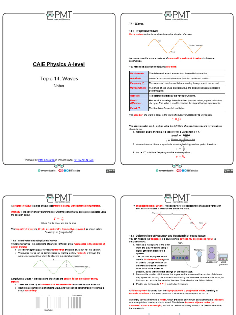 Topic 9 Waves | PDF | Waves | Wavelength