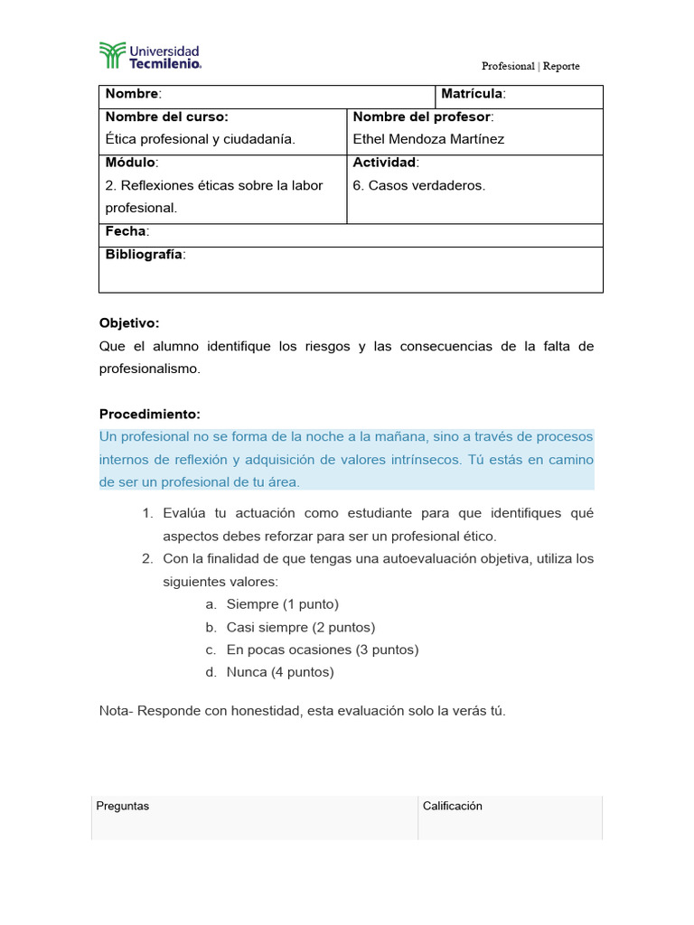 ACT6 Etica Profesional | PDF