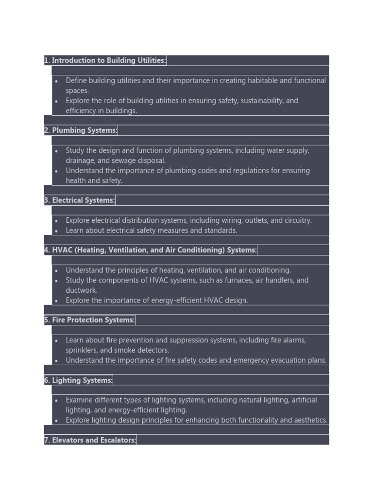 Building Utilities Reviewer - Part 1 | PDF
