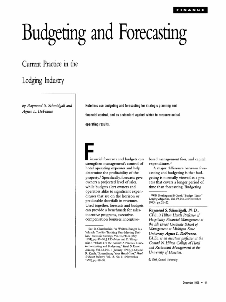 Budgeting And Forecasting Pdf