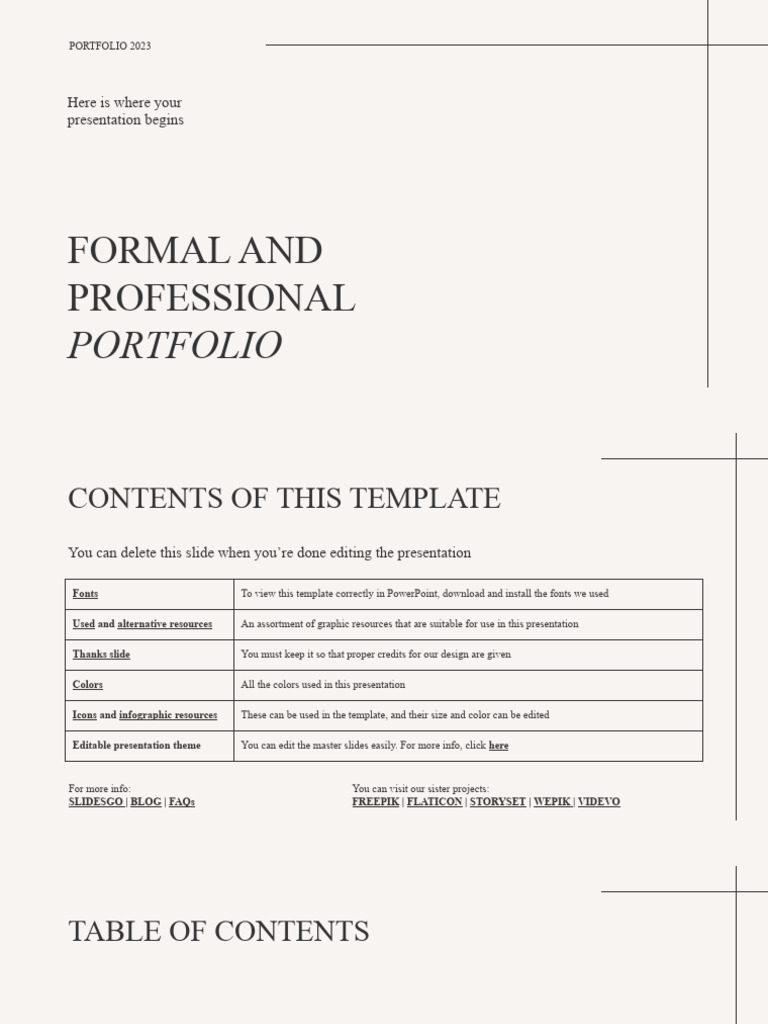 Formal and Professional Portfolio by Slidesgo | PDF