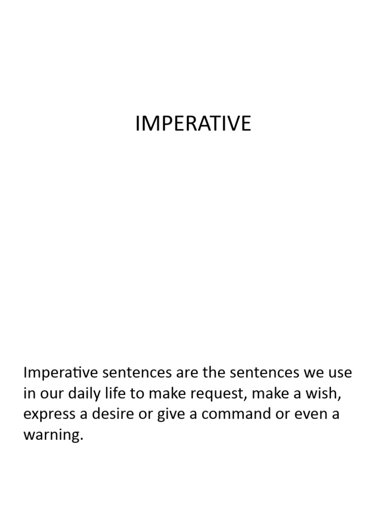 IMPERATIVE | PDF | Sentence (Linguistics) | Linguistic Typology