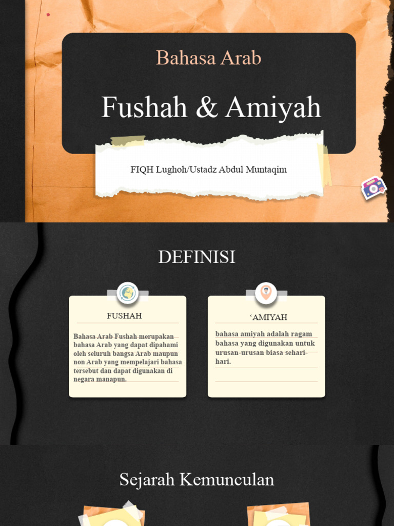 Bahasa Arab Fushah Dan Amiyah | PDF