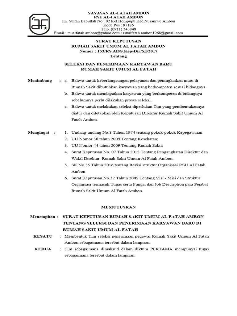 Panduan Penerimaan Staf | PDF