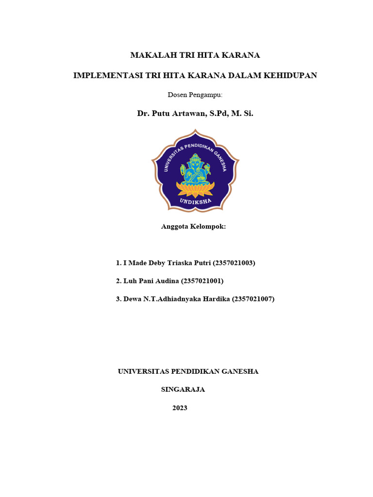 Makalah Tri Hita Karana | PDF
