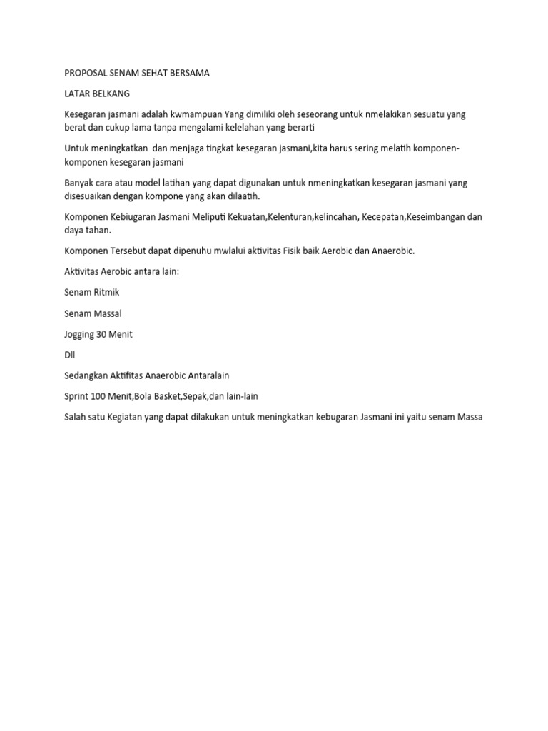 Proposal Senam Sehat Bersama | PDF