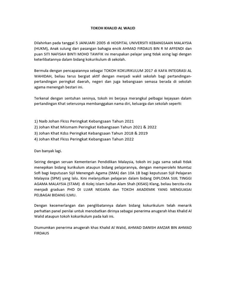 Biodata Ahmad Danish Amzar | PDF | Ilmu Sosial | Perjalanan